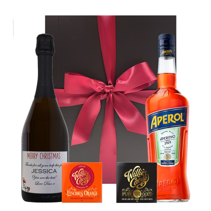 Personalised Prosecco & Aperol Gift With Venezuelan Chocolate